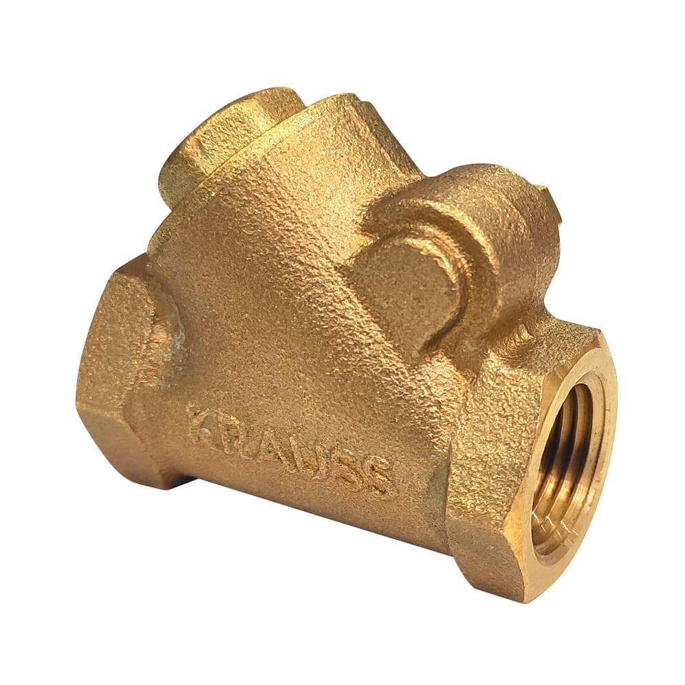 VALVULA CHECK HORIZONTAL 1/2" H-H CUERPO BR KRAUSS | EL.FERRETERO